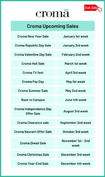 17+ Croma Upcoming Sale 2025 (July) Live: Upto 95% OFF